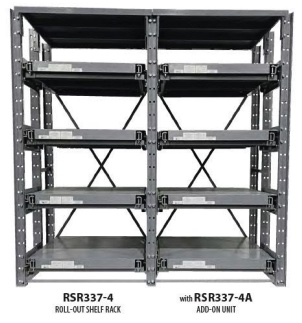 Roll-Out Shelf Racks for Dies, Tooling, Engine Parts - Easy Access