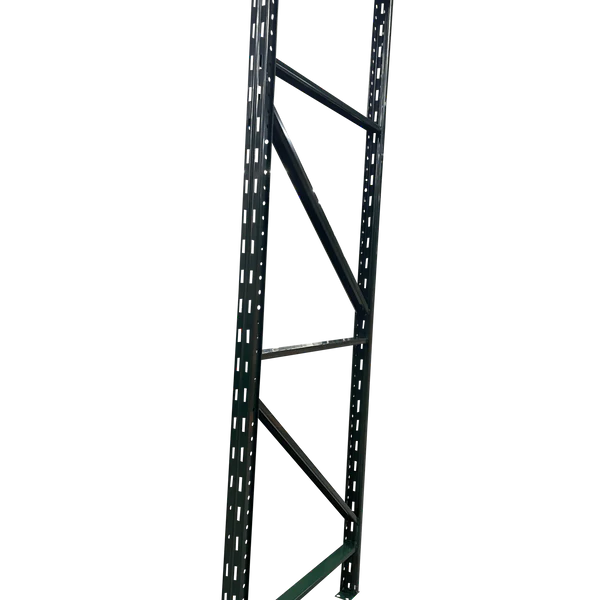 Used Ridg-U-Rak Slotted Uprights - 20' High x 36'' Deep - Green